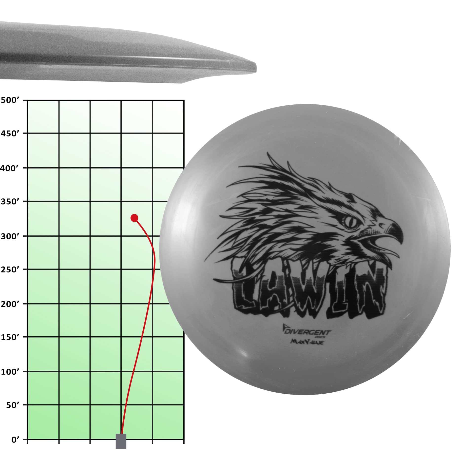 Divergent Discs Disc Golf Driver - Lawin - Disctance Driver, Beginner Friendly Long Distance Driver (Pink)