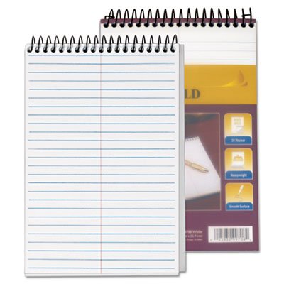 Docket Gold Spiral Steno Book, Gregg Rule, 6 x 9, White, 100 Sheets, Sold as 1 Each, 6PACK , Total 6 Each
