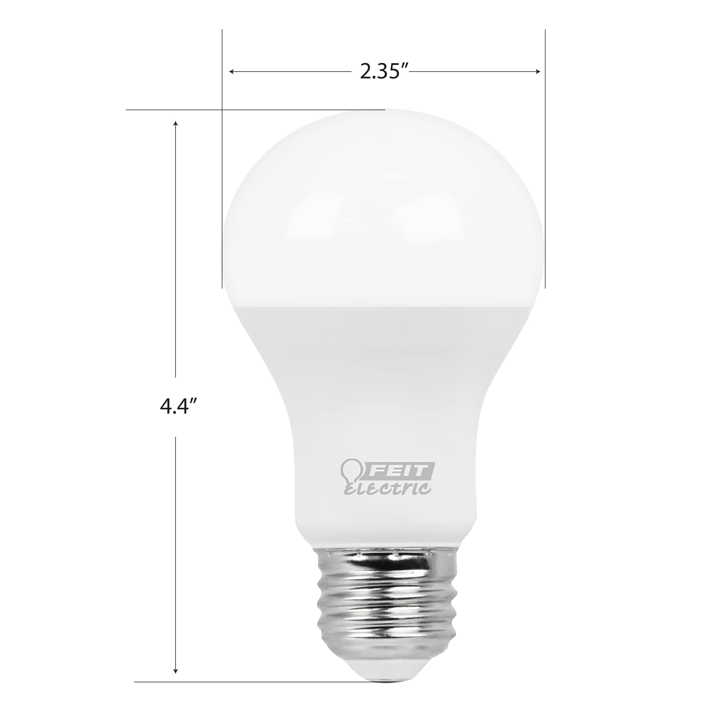 Feit Electric A19 LED Light Bulbs, 60W Equivalent, Non Dimmable, 800 Lumens, E26 Standard Base, 3000k Warm White, 80 CRI, 10 Year Lifetime, Energy Efficient, 10 Pack, A800830/10KLED/10/RP