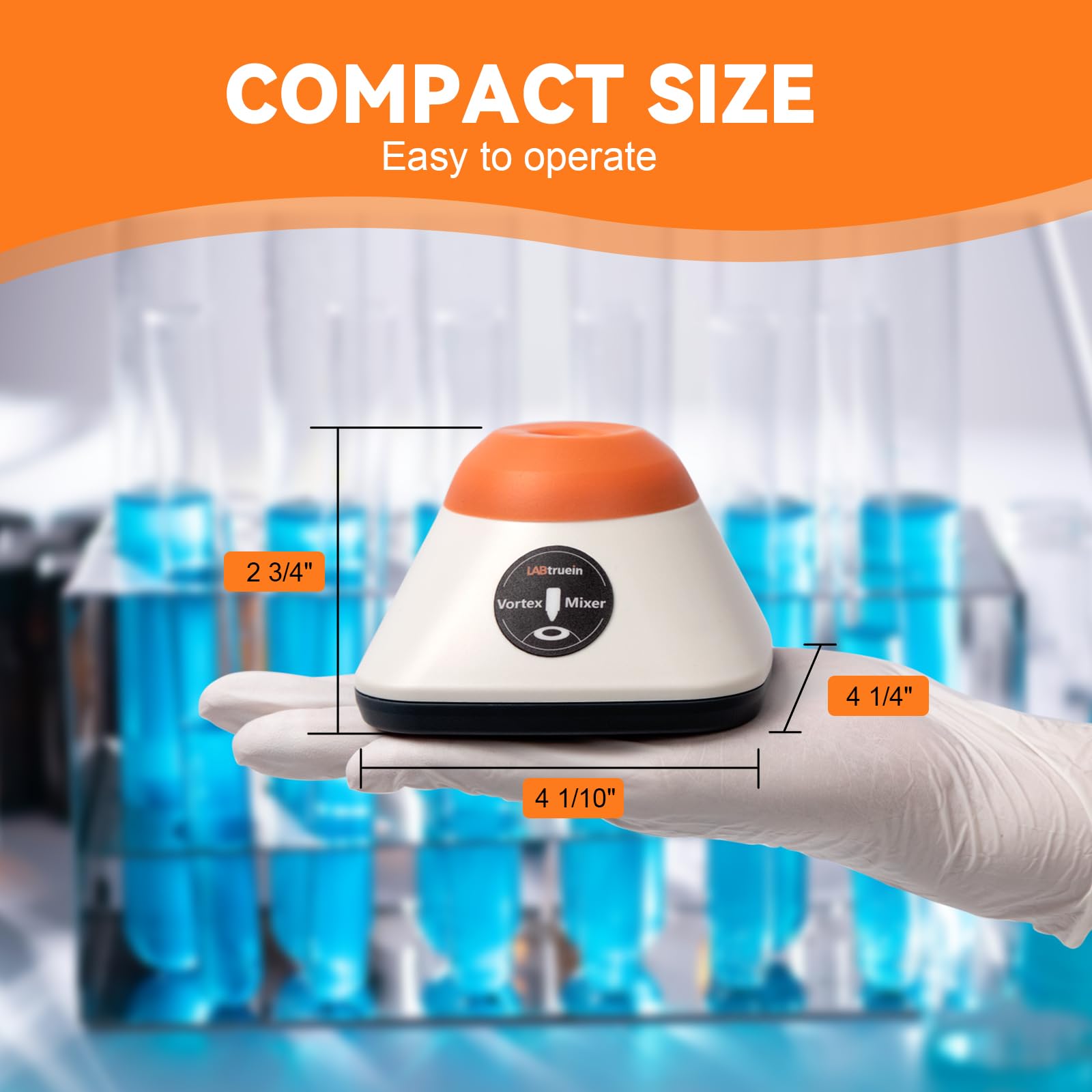 LABTRUEIN Mini Vortex Mixer 3500rpm Vortex Paint Shaker for Nail Polish, Tattoo Ink, Acrylic Paints Mixing and Test Tubes,Lab Mixing with Touch Function