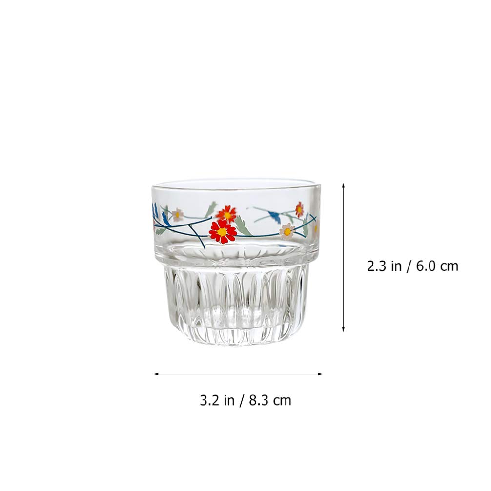 Hemoton 4PCS Romantic Water Glasses Drinking Glasses Tumblers Vintage Glassware for Juice Beverage Beer Cocktail Red