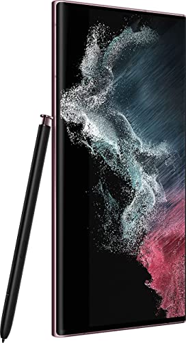 SAMSUNG Galaxy S22 Ultra S9080 5G 512GB ROM 12GB RAM Factory Unlocked (GSM Only | No CDMA - not Compatible with Verizon/Sprint) Global Version Mobile Cell Phone - Burgundy