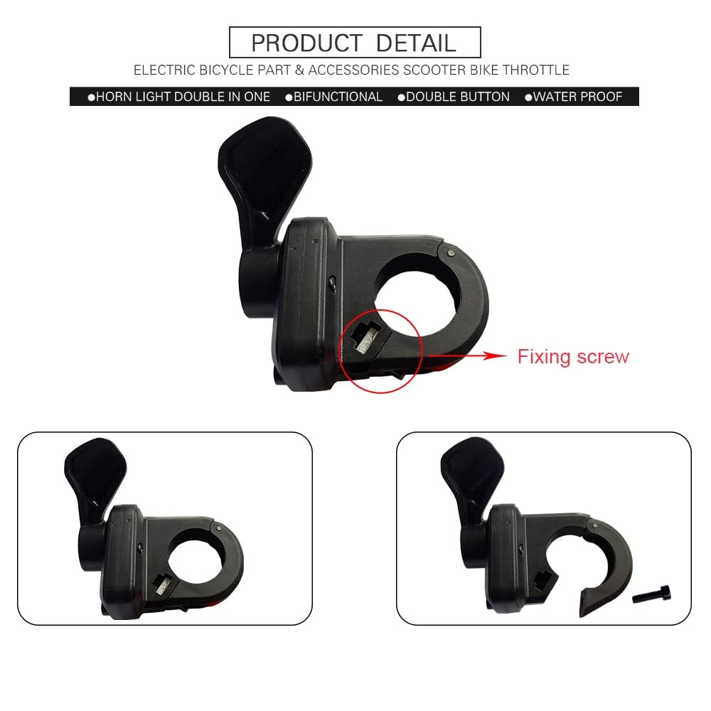 Ebike Accessories TT08/109XR Black Quick Thumb Throttle SM Connector 3-pin 22.5inch Grip Bicycle Conversion kit Parts