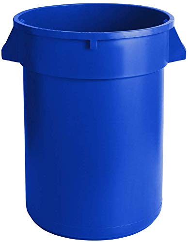 PRO&Family 128 Qt. / 32 Gallon / 121 Liters Blue Round Ingredient Bin/Commercial Trash Can. Trash Bin Kitchen Garbage Can Waste Basket Recycle Bin