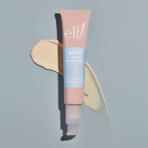 e.l.f. Glow Radiant Moisturizer SPF 15, Hydrating Moisturizer With SPF, Instant Glow, Infused With Hyaluronic Acid, Vegan & Cruelty-Free, 1.2 Fl Oz