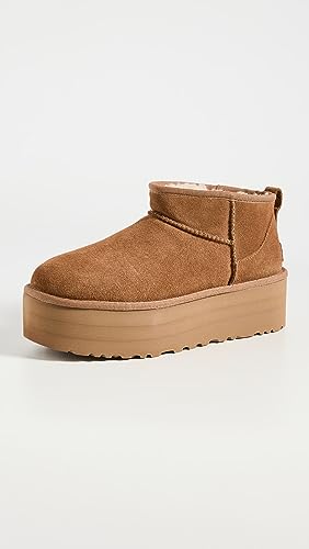 UGG Women's Classic Ultra Mini Platform Fashion Boot, Chestnut, 9