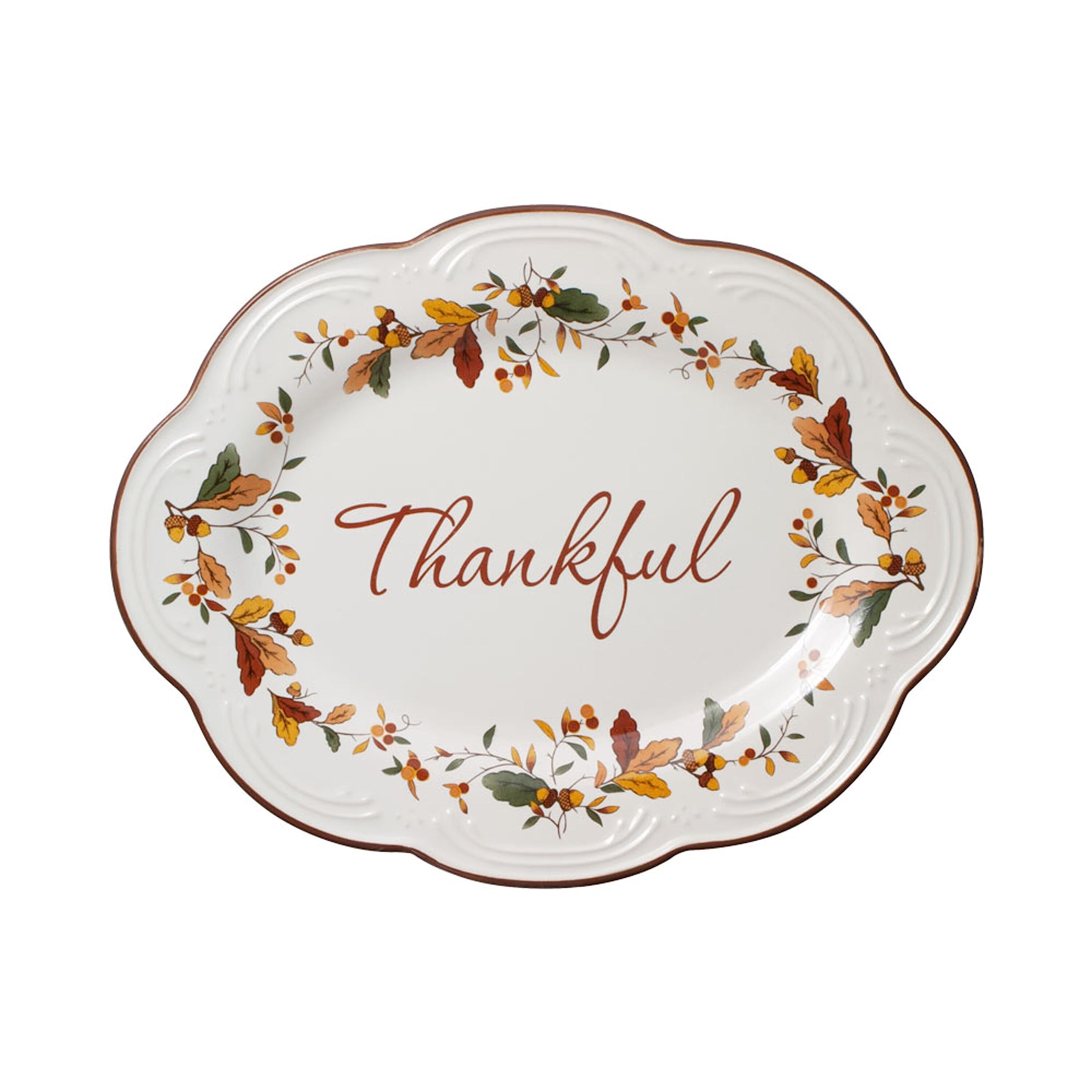 Pfaltzgraff Autumn Berry Small Oval Platter, 10.5 inches, Cream