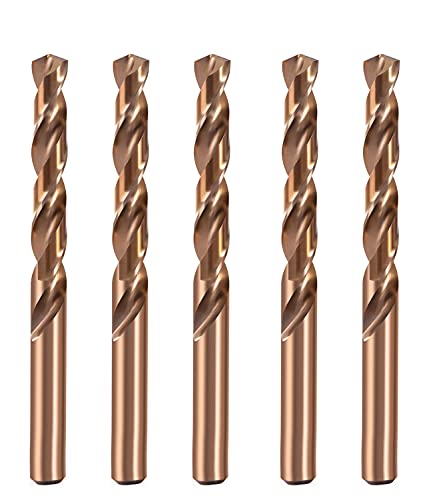 HSS Cobalt Drill Bit Set 25/64 Inch 5Pcs M35 Co Twist Jobber Length Steel Metal Drill Bits