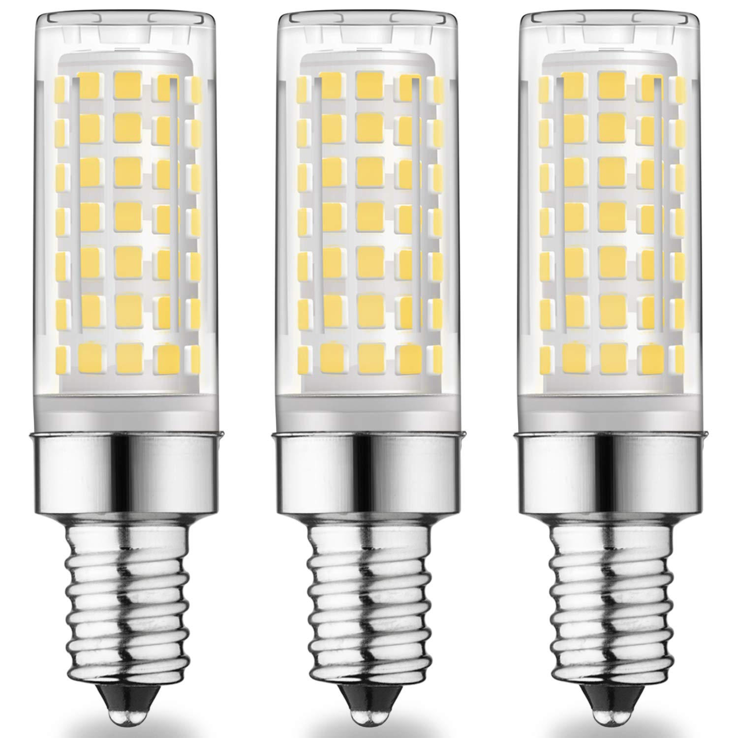 E12 LED Bulbs, 6W Candelabra LED Bulbs 60 Watt Equivalent,Chandelier Light Bulbs 6000K Daylight White 480 Lumen Non-dimmable for Ceiling Fan Decorative Lighting - 3 Pack