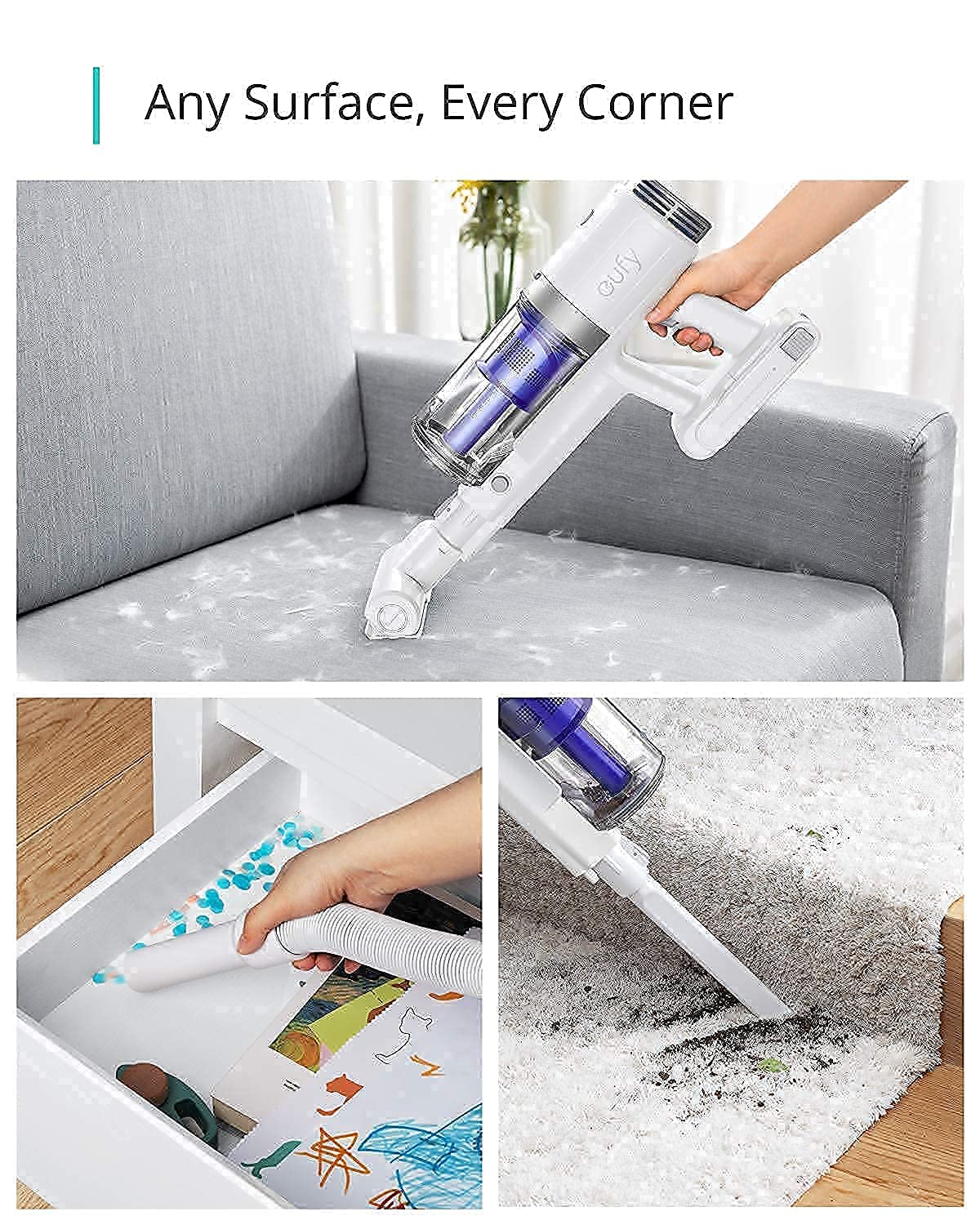 eufy by Anker, HomeVac S11 Infinity, Handheld Vacuums丨 HomeVac Extension Hose for S11 Go & S11 Infinity & S11 Reach, White, Vacuum Attachments