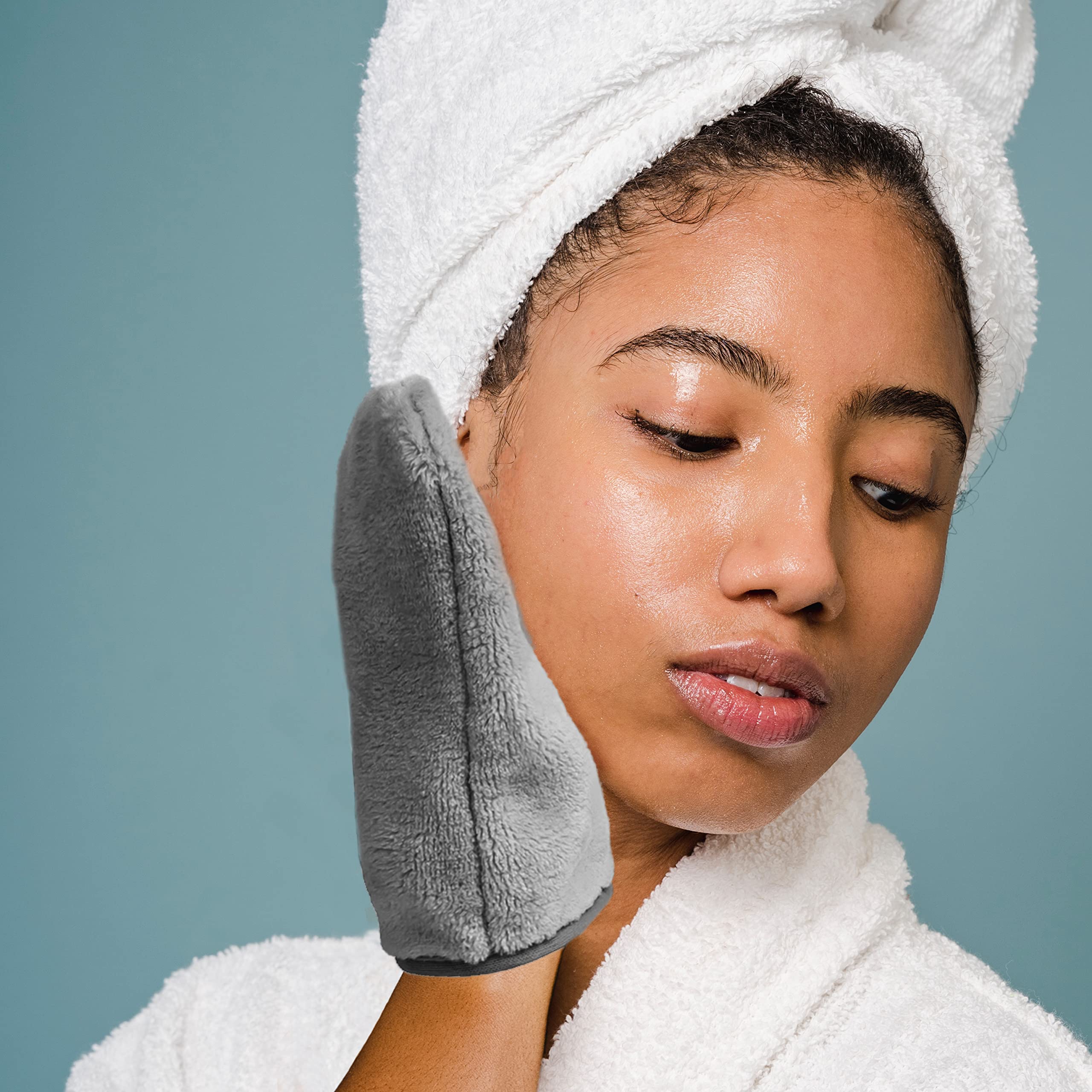 Eurow Microfiber Wash Cloth and Makeup Removal Facial Cleansing Cleaning Mitt, 3 Pack