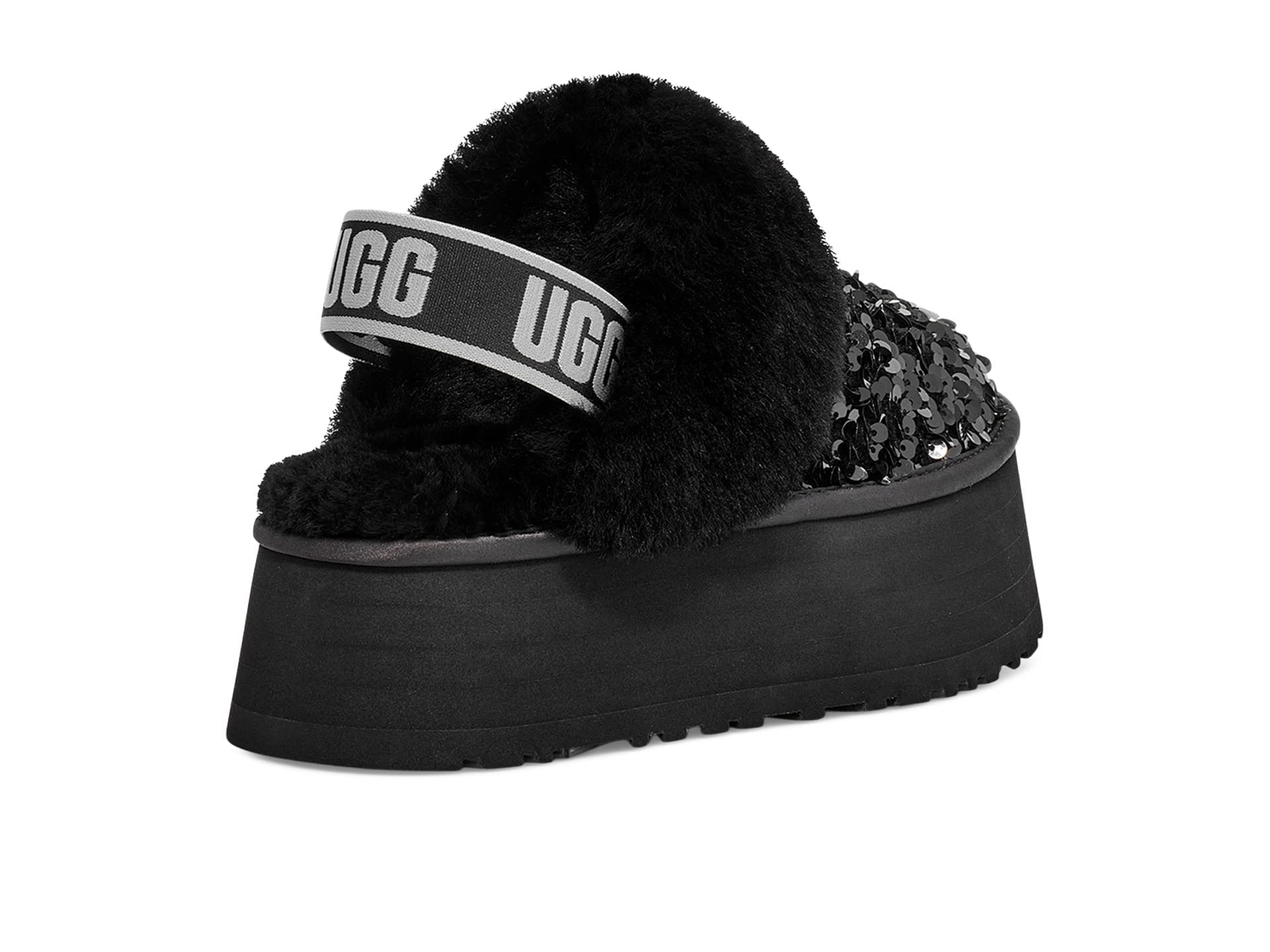 UGG Women's FUNKETTE Chunky Sequin Slipper, Black, 6