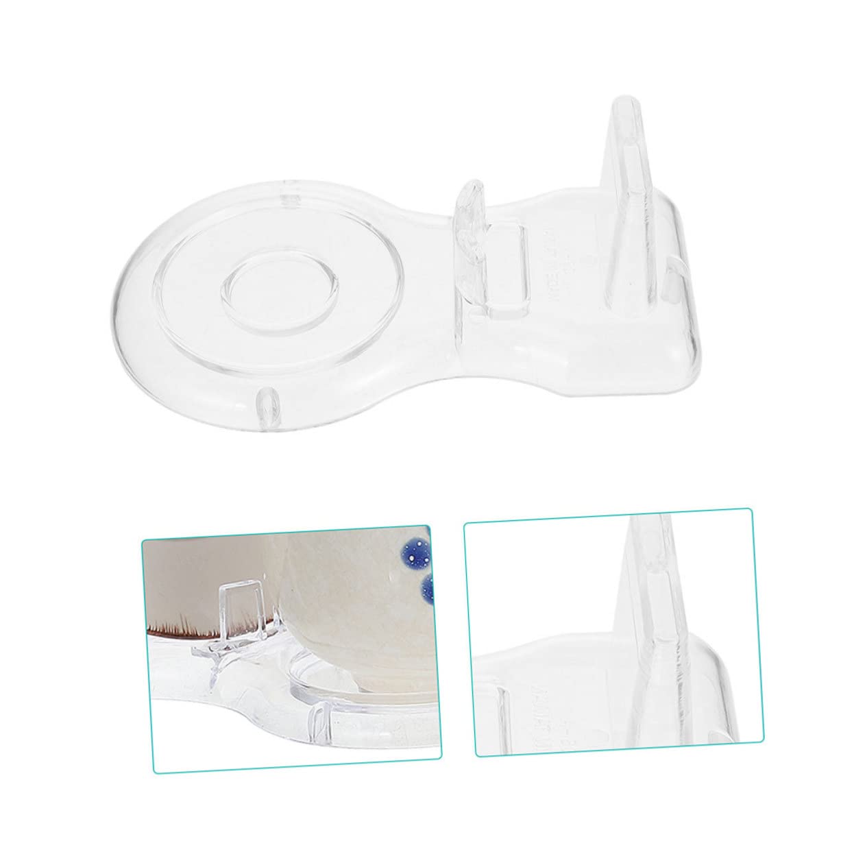 ORFOFE 2Pcs Acrylic Cup Display Rack Transparent Saucer Display Stand for Countertop Glass Cup Holder and Cup and Saucer Display Stand Stylish Organizer for Home and Kitchen