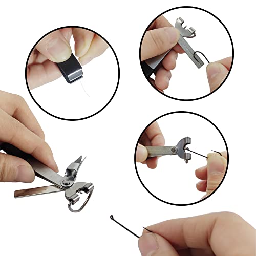 EUPHENG Fly Fishing Accessories Combo Including Fly Fishing Zinger Retractor Durable Magnetic Net Release Magnetic Tippet Threader and Multifunctional Fly Fishing Knot Tying Tools(Green)