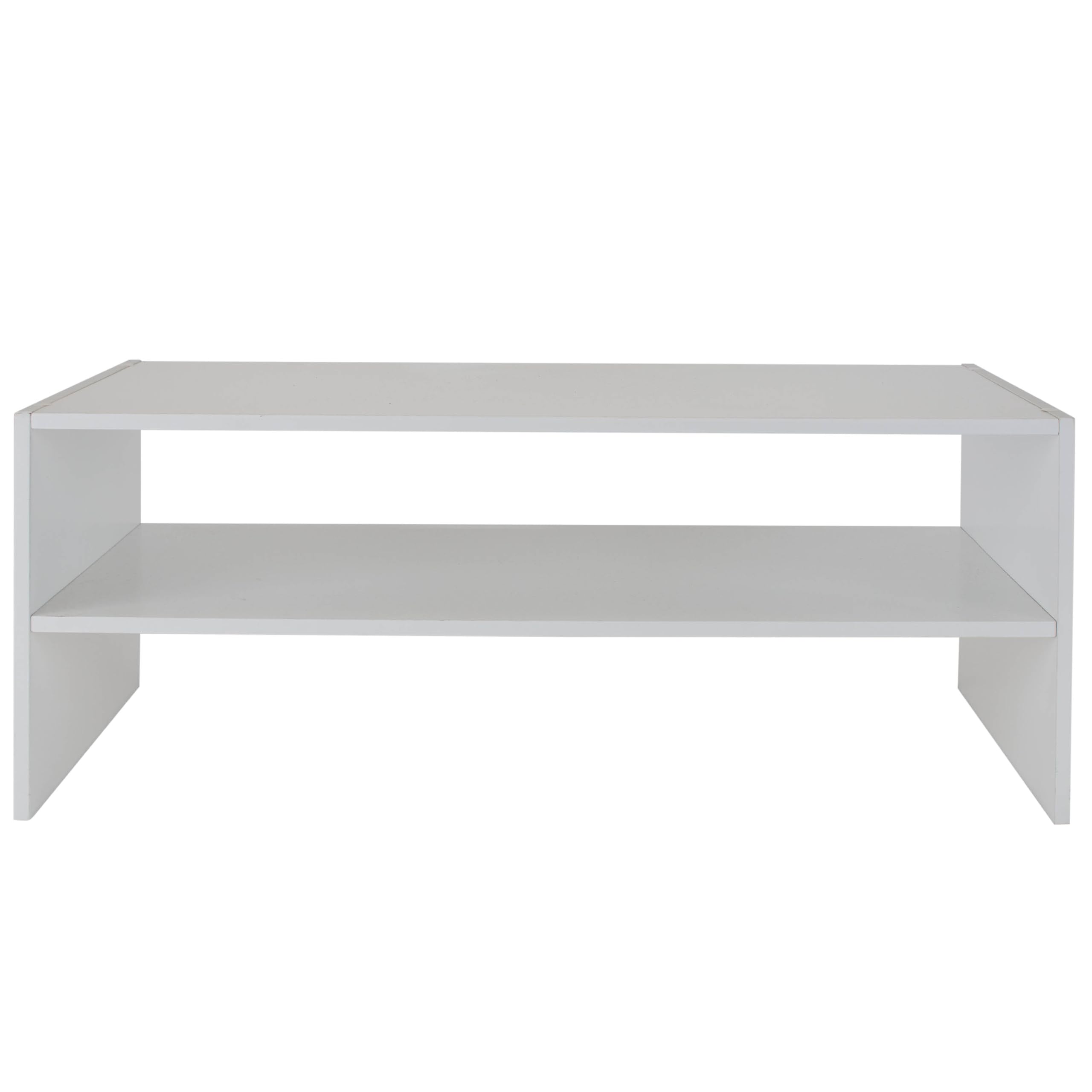 Organize It All Shoe Rack | Two Tier | Fits 8-12 Shoes | Stackable Design with Additional Unit | Space Saving | Closet Organization | White