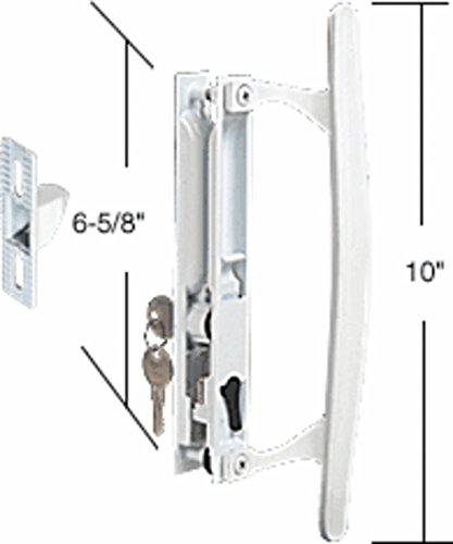 Prime-Line C 1197 Sliding Glass Door Handle Set, 6-5/8 in., Diecast, Hook Style, Flush (Single Pack)
