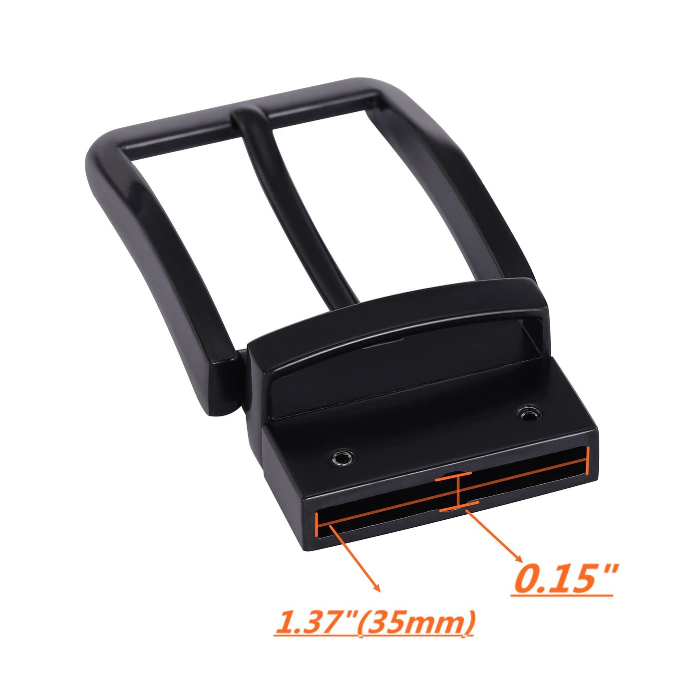 DJCAIZYY 1 3/8" (35mm) Reversible Belt Buckle Replacement Belt Buckle Square Buckles Black