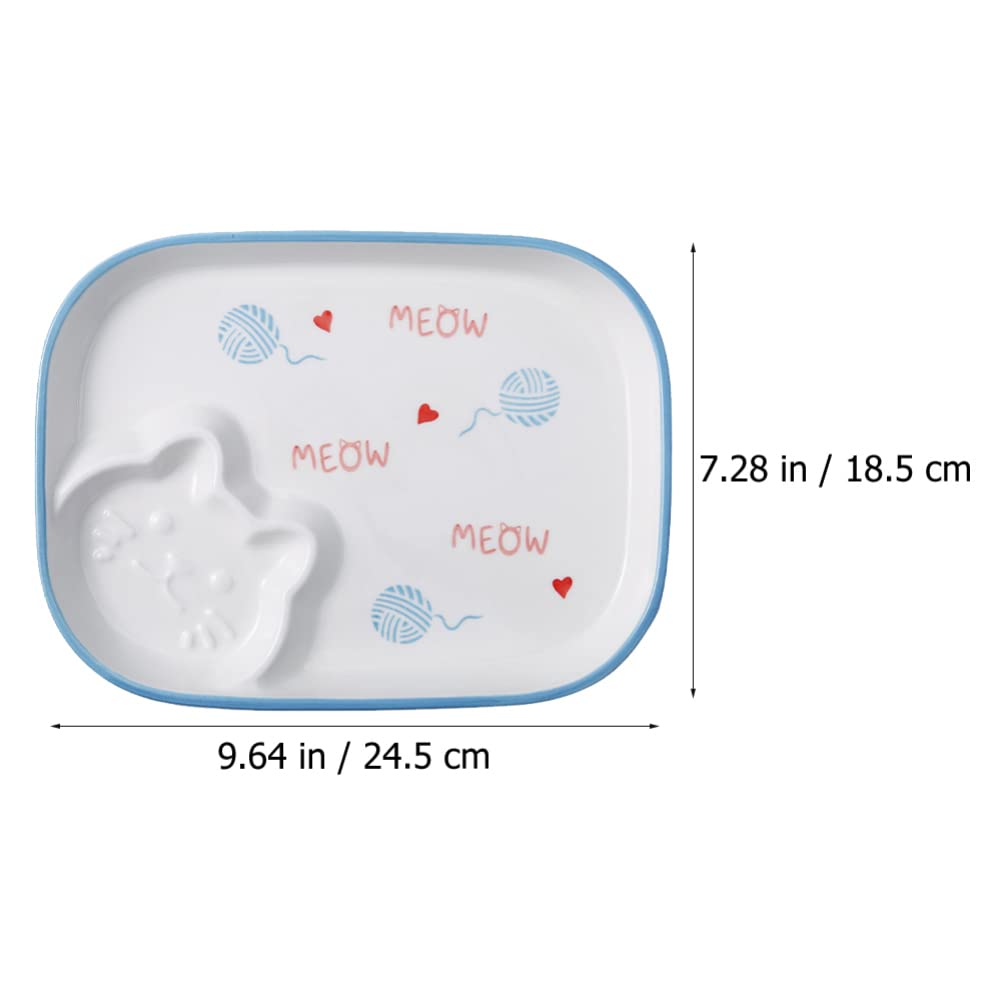 Hemoton Japanese Sushi Plates Ceramic Dumpling Plate with Sauce Dish Compartment Dip Serving Platter Snack Dessert Tray for Dim Sum Chips Salad Blue