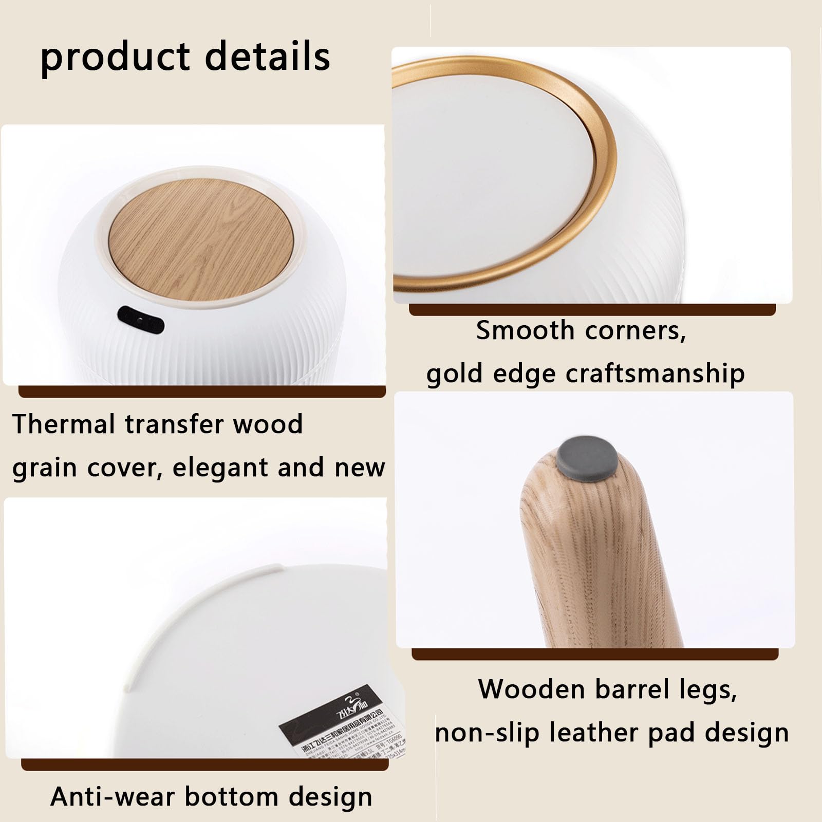 Smart Sensor Wastebasket-Convenient And Hygienic Easy To Use, 13 Gallon Trash Can Bathroom Trash Can With Lid, Automatic Trash Can for Kitchen, Bathroom, Bedroom, Living Room, Office And Outdoor-White