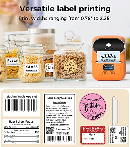 Phomemo M110 Label Printer, Barcode Label Printer, Mini Bluetooth Label Maker Machine for Barcode, Name, Address, Labeling, Mailing, Home, Office & Small Business, Compatible with Phones&PC