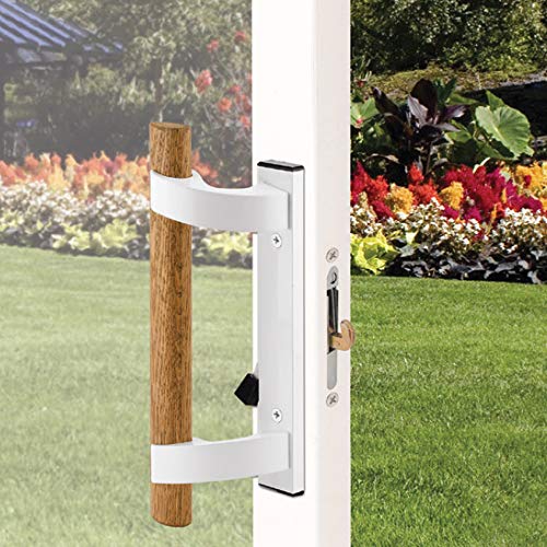 Prime-Line C 1204 Sliding Glass Door Handle Set β Replace Old or Damaged Door Handles Quickly and Easily β White Diecast, Mortise/Hook Style, Fits 3-15/16 In. Hole Spacing (1 Set)