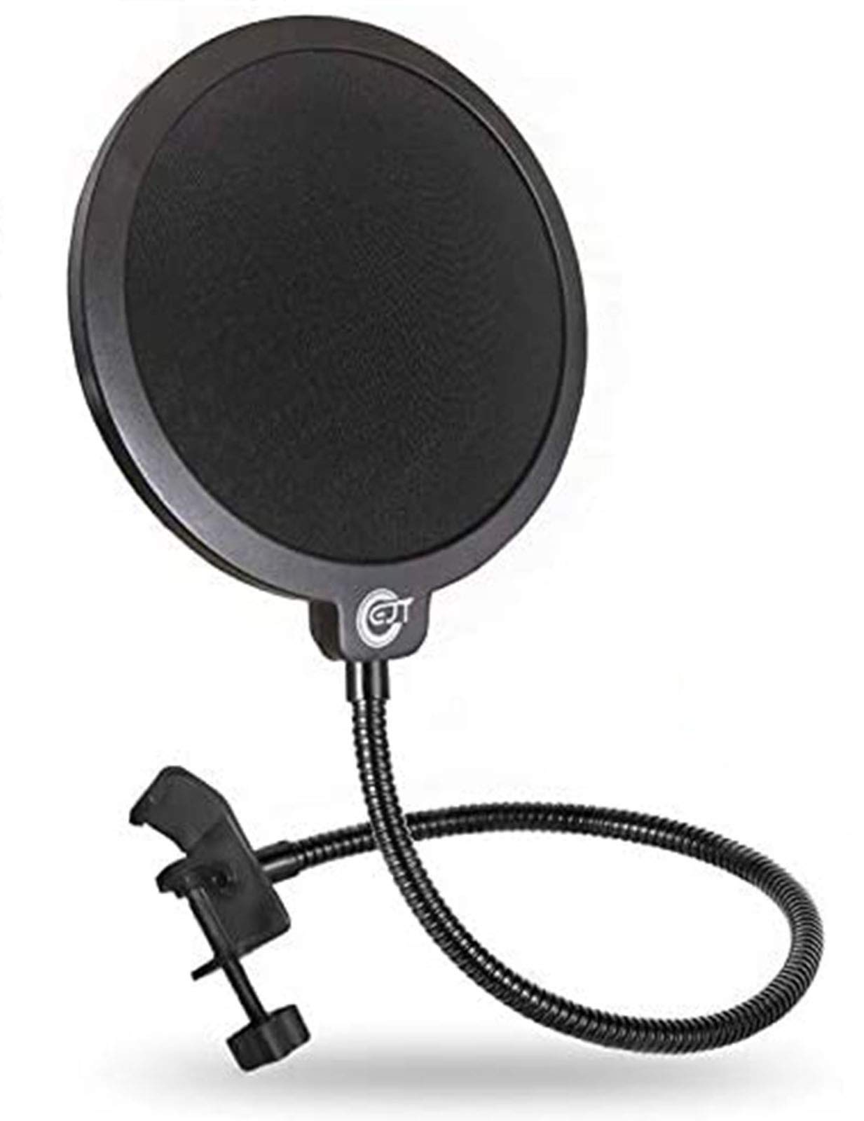 EJT Pop Filter for Mic, Microphone Isolation Shield,6" Dual Layered Pop Wind Screen with Enhanced Flexible 360°Gooseneck Clip Stabilization Arm Pop Filter for Vocal Recording, Live Broadcasting