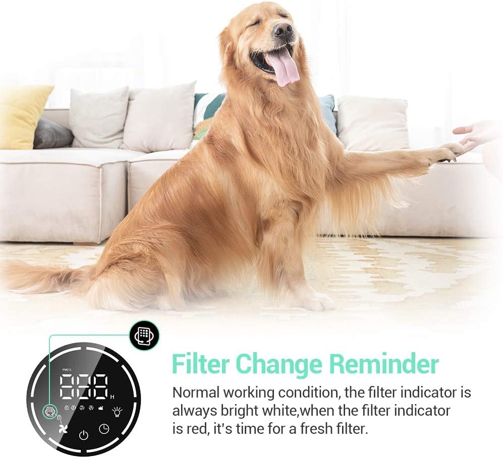 Elechomes Air Purifier P300 Replacement Filter, 4-Layer Filtration Includes Removable and Washable Pre-Filter, True HEPA Filter, and High-Efficiency Activated Carbon Filters, 1 Pack