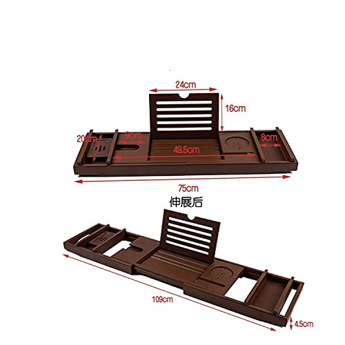 IRDFWH Bath Tub Shelf Rack Multi-Purpose Bathtub Board Tablet with Extending Sides Bathroom Bath Caddy Tray