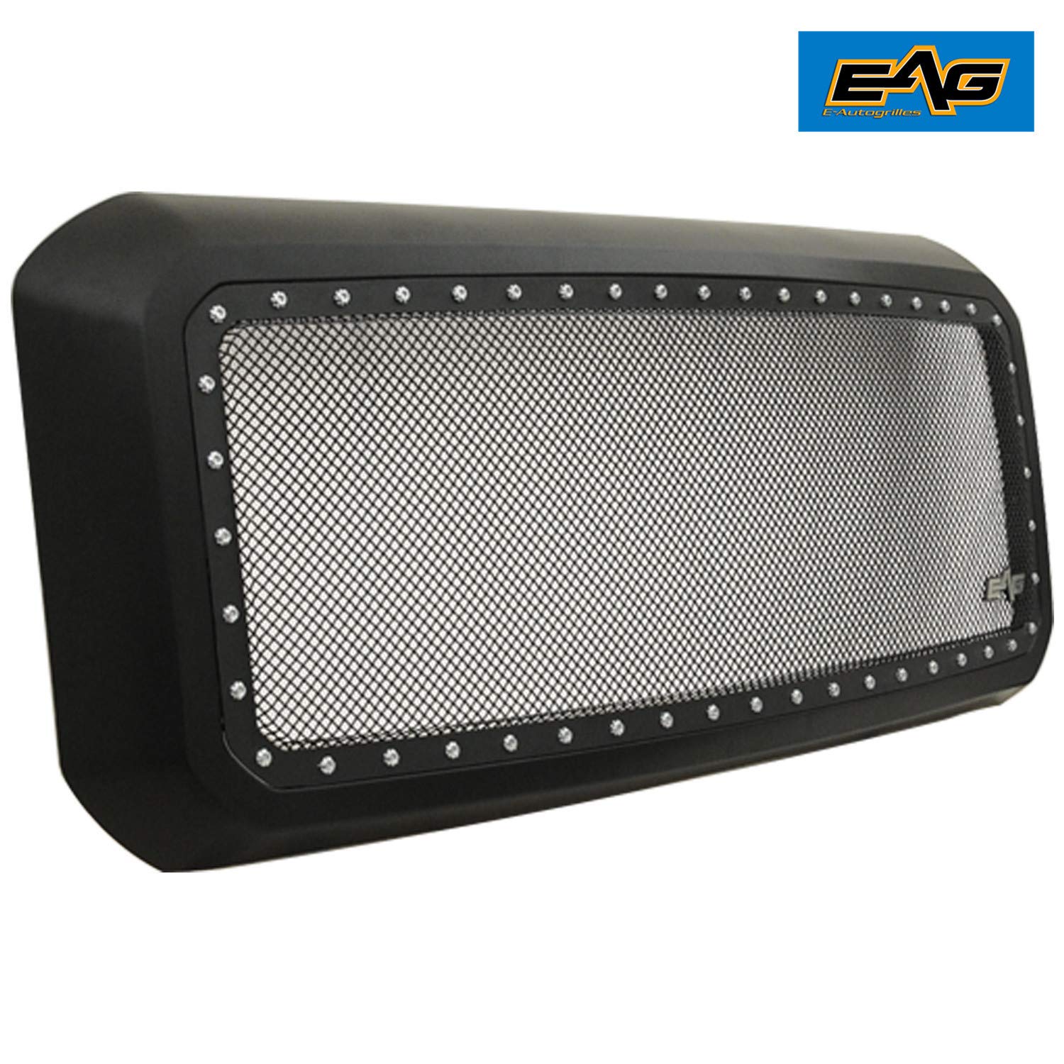 EAG Front Rivet Matte Black Stainless Steel Wire Mesh Grill With Shell Fit for 2011-2016 Super Duty
