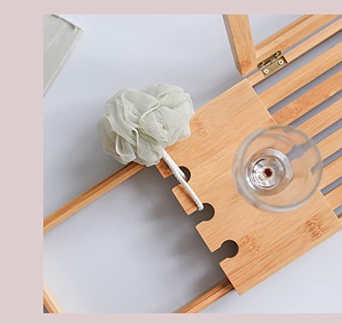 IRDFWH Extendable Bathtub Tray Shelf Bath Tub Tray Spa Bathtub Book Wine Tablet Holder Bathtub Bathroom Accessories
