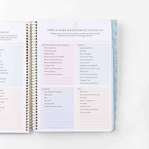 PPP 2023 Home Planner (Blue Leaf) | Work from Home Planner w/Stickers | Daily Checklist | Monthly Budget Worksheet | Monthly Calendar Layout | Vacation Checklist | Coil Binding | Poly Laminated Cover