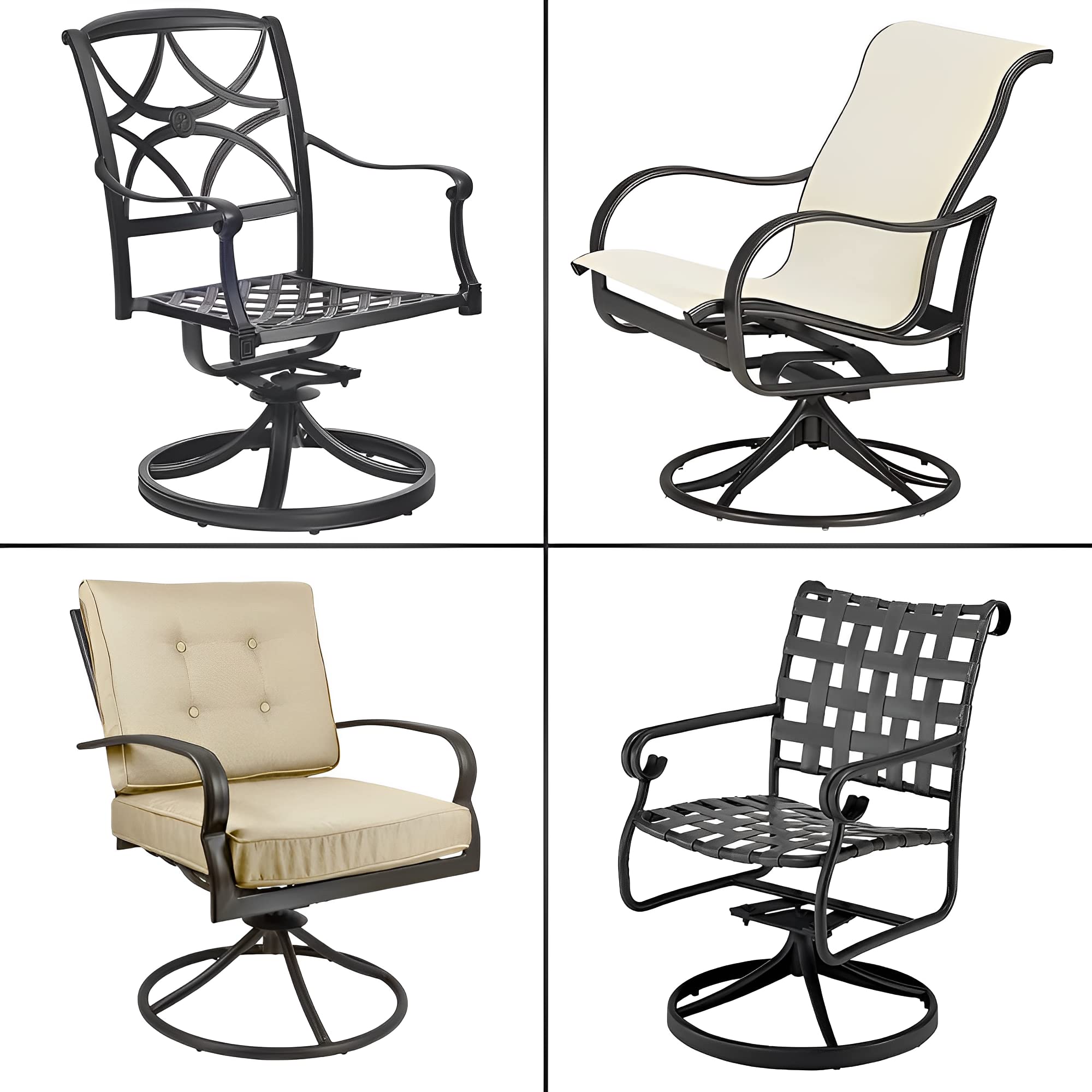 Project Patio Swivel Rocker Chair 1/2" Nylon Stem Bumper Outdoor Furniture Floor Protector Feet - 25 Pack - Black
