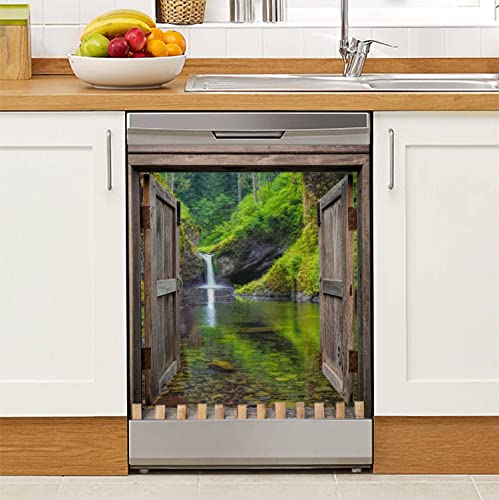 Dishwasher Magnet Cover Punchbowl Falls Columbia River Gorge Scenic Area Eagle Creek Magnetic Refrigerator Stickers Decorative Appliance Cover Fridge Panels Metal Door Garage 23x26in