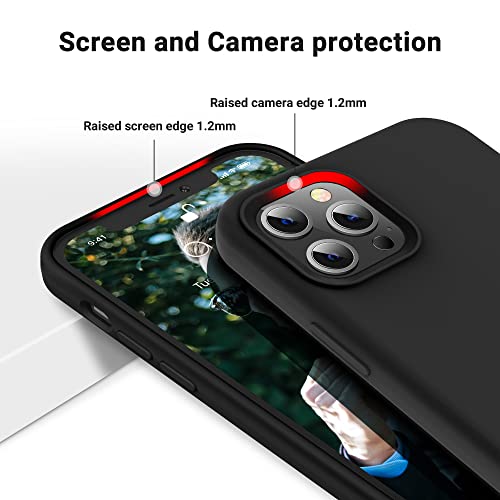 OTOFLY Compatible with iPhone 12 Pro Max Case 6.7 inch(2020),[Silky and Soft Touch Series] Premium Soft Liquid Silicone Rubber Full-Body Protective Bumper Case for iPhone 12 Pro Max (Black)