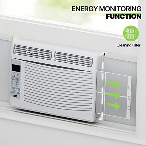 Magshion 6K BTU Window Air Conditioner, AC Window Unit with Remote Control and Washable Filter, Quiet Operation, Ideal for Rooms up to 450 Square Feet