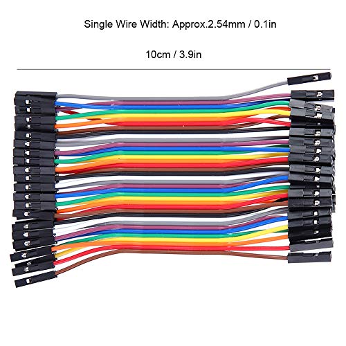 Jump Wire 10Pcs Multicolor Female to Female Connecting Cable for DIY Experiment Electronic Projects