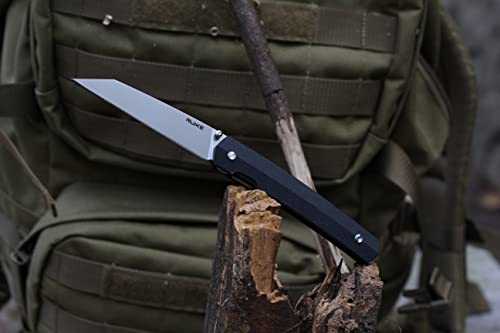 Ruike P865 Pocket Tactical Knife Folding knives 14c28n Stainless Steel Liner Lock Utility Camping Knife Survival 3.58inch Small Mini tool Knife EDC Tools Belt Clip for Men Gift