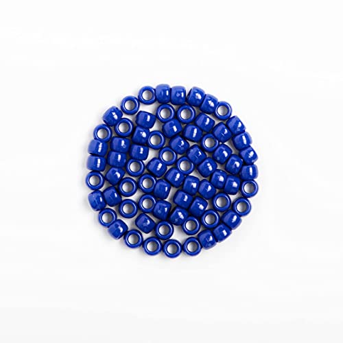 MAHITOI 1000-PC Opaque Blue Pony Beads Bag, Great Craft Projects for All Ages, Craft Projects of Bead Jewelry, Ornaments, Key Chains, Hair Beading, Round with Center Hole, 9mm Diameter, DIY Face Mask