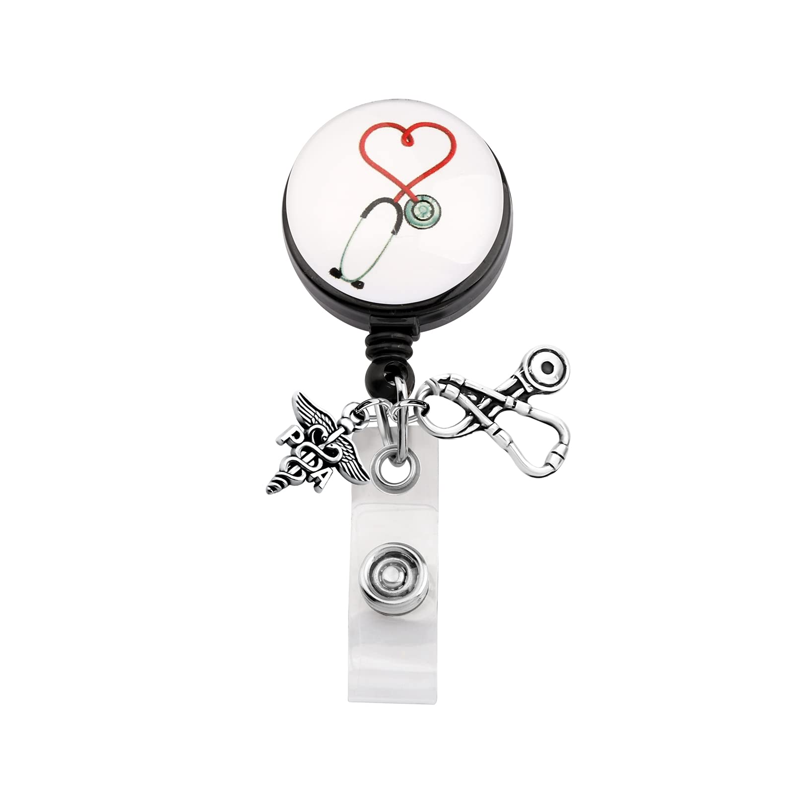 FEELMEM PA Medical Stethoscope Retractable Badge Holder Reel Clip Physician Assistant Gift Medical Student Gift Nurse Gift