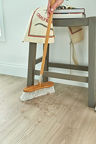 Harper Live.Love.Clean. Smooth Surface Bamboo Household Broom for Indoor Sweeping of Pet Hair, Dirt, Dust on Hardwood Floors, Tile, and Laminate