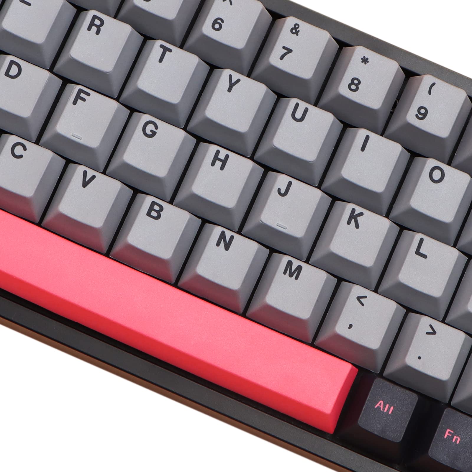 PBT GMK 8008 Keycaps, 129 Set MOLGRIA Keycaps 8008 for Gaming Keyboard, Cherry Profile Dye Sublimation Keycaps Gray and Pink with Keycap Puller for Gateron Kailh Cherry MX 104/87/74/61 60 Keyboard