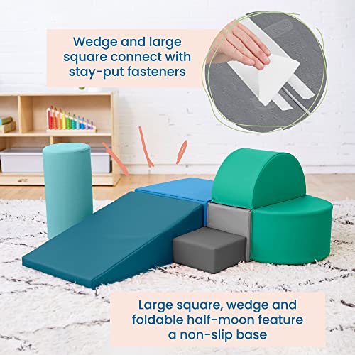 ECR4Kids SoftZone Crawl and Climb Playtime Playset, Building Blocks, Contemporary, 6-Piece