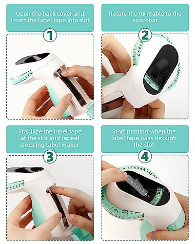 Memoqueen Embossing Label Maker with 3 Tapes,Old School Label Makers Embosser,3D Portable Embossed Label Printer for Organization Home and DIY Crafting -E975 Green