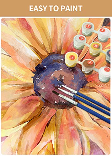 Slody Paint by Number for Adults DIY Flowers Oil Numbers Painting on Canvas Sunflower Acrylic Drawing Paintwork Art Crafts Without Frame,16x20 Inch