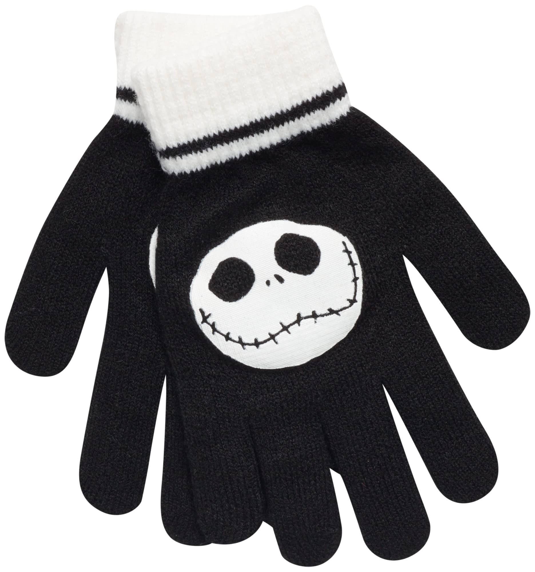 Disney Boys' Nightmare Before Christmas Winter Hat Set - 3 Piece Jack Skellington Beanie, Gloves, and Scarf Set, Size Age 4-7, Nightmare Before Christmas Hat Glove Scarf Set