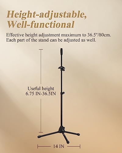 Eastar Tenor/Bass Trombone Stand Holder Heavy-duty, Portable Adjustable Stand Bracket Set with Carrying Bag, Black, EST-002