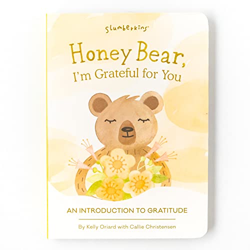 Slumberkins 14" Kin & Board Book | Promotes Gratitude, Respect & Sharing | Social Emotional Tools for Ages 0+ (Honey Bear Kin & Board Book)