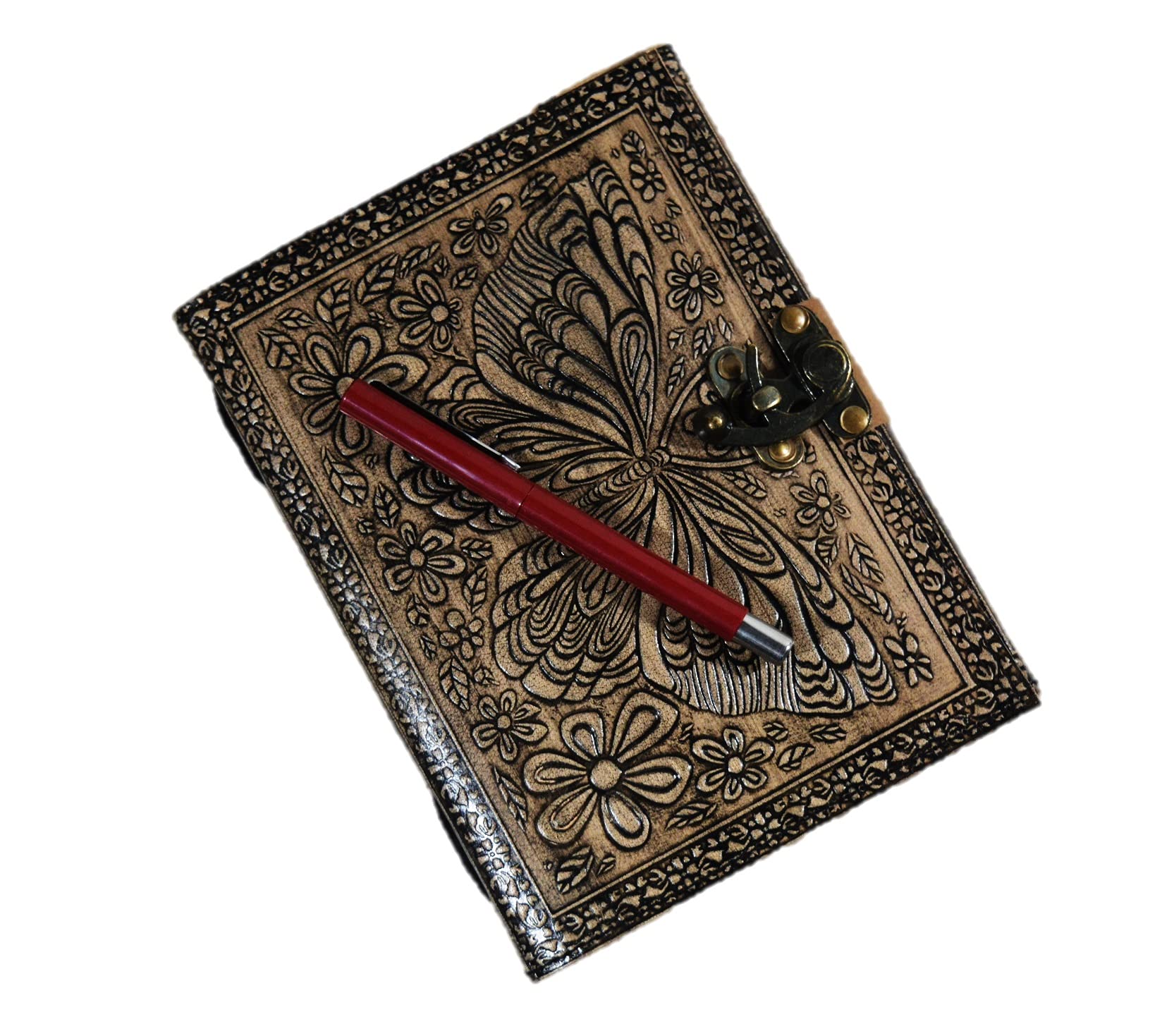 Erangle Leather Journal Diary Vintage Notebook For Writing-Lined Paper 250 pages 8 X 6 inches Brown (Brown, 8" (H) x 6" (L))
