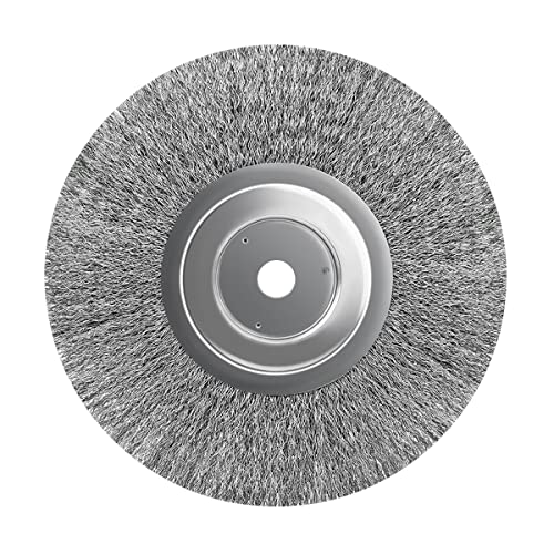 JIUNENG 4 Inch Stainless Steel Wire Crimped Wheel Brush with 5/8" Bore for Angle Grinder Derusting Cleaning and Surface Polishing 1Pc