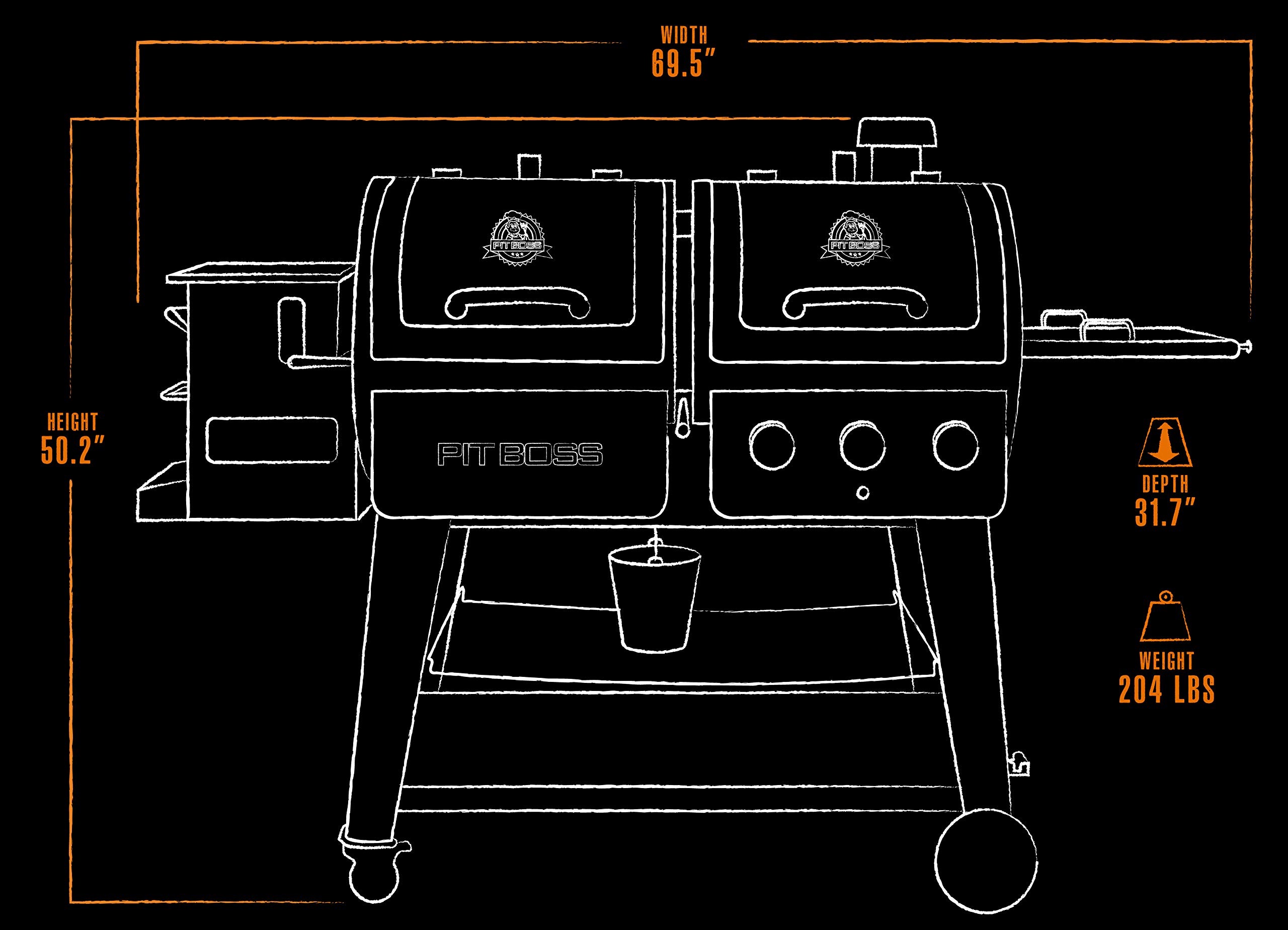 Pit Boss PB1230SP Wood Pellet and Gas Combo Grill, Black